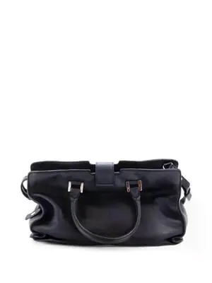 Saint Laurent Monogram Cabas Downtown Leather Small Tote Bag - Black