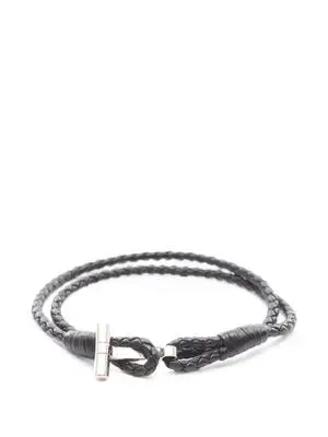 TOM FORD Leather Braided T-bar Bracelet