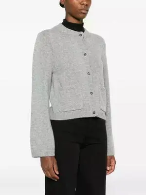 ALLUDE Patch-pocket Ribbed-trim Cardigan
