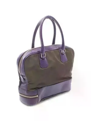 Prada Leather Trimmed Tote Bag