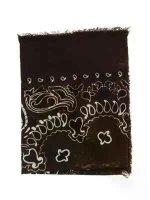 Destin Paisley-print Bandana Scarf - Brown