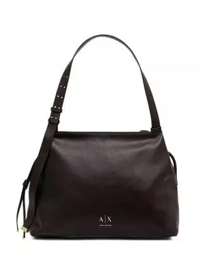 Armani Exchange Logo-plaque Shoulder Bag - Brown