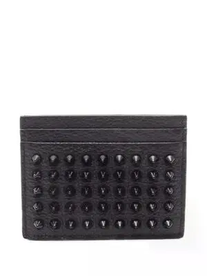 CHRISTIAN LOUBOUTIN Kios Spiked Card Case - Black
