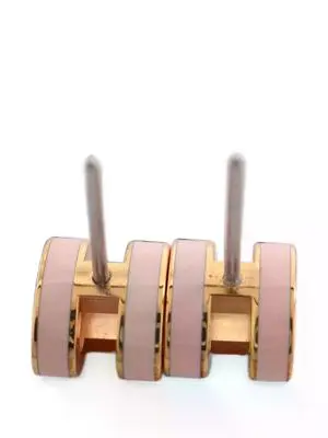Hermès 2010s Mini Pop H Engraved-logo Earrings
