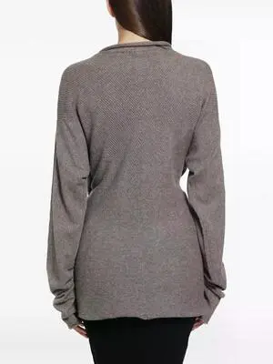 YEHUAFAN Ribbed Wrap Cardigan