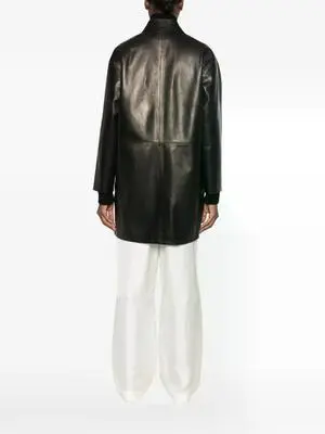 THE ROW Donata Button-up Leather Coat
