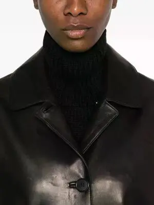 THE ROW Donata Button-up Leather Coat