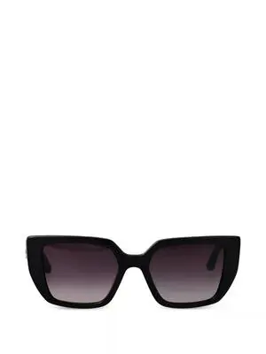 Karl Lagerfeld Logo-plaque Geometric-frame Sunglasses - Black