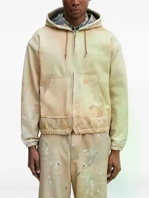 BEAMS Faded Effect Zip-up Hoodie