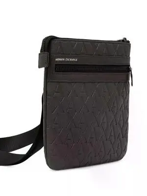 Armani Exchange Logo Embossed Cross Body Bag - Brown