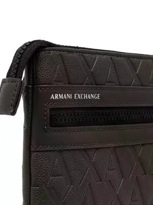 Armani Exchange Logo Embossed Cross Body Bag - Brown