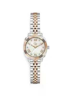 Guess Gc Flair Coussin Mini Metal Watch - Neutrals