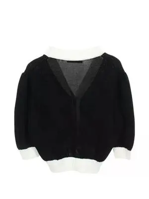 Prada 2000s Logo-embroidered Cropped Cardigan
