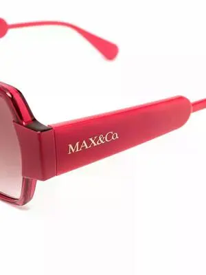 MAX&CO. Logo Plaque Square Frame Sunglasses