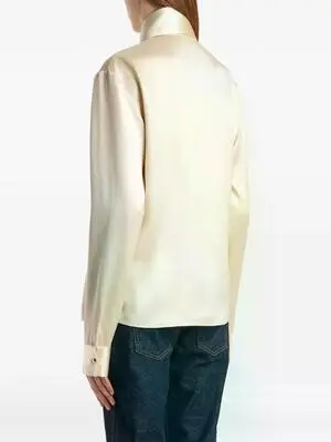 Khaite Ivy High-neck Button-up Shirt