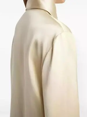 Khaite Ivy High-neck Button-up Shirt