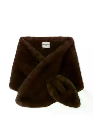 Claudie Pierlot Faux Fur Scarf With Slit - Brown