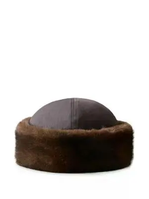 Claudie Pierlot Reversible Nylon Faux Fur Hat - Brown
