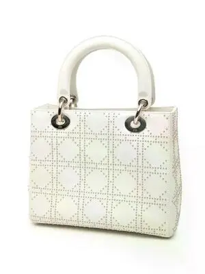 Dior 2003 Medium Calfskin Studded Lady Satchel