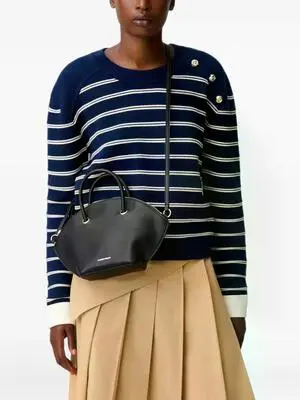 Claudie Pierlot Smooth Leather Handbag With Gold-tone Hardware - Black