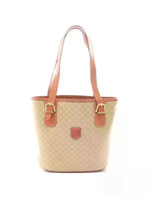 Celine Macadam Print Leather Trim Tote Bag - Neutrals