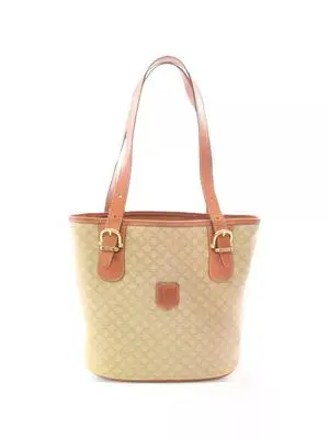 Celine Macadam Print Leather Trim Tote Bag - Neutrals