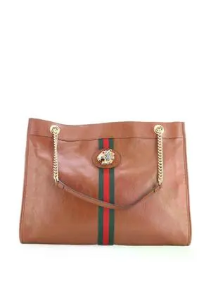 Gucci Rajah Chain Leather Large Tote Bag