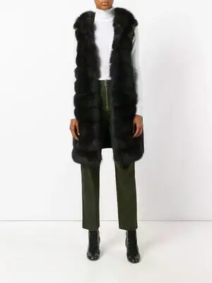 MANZONI 24 Hooded Sleeveless Fur Jacket