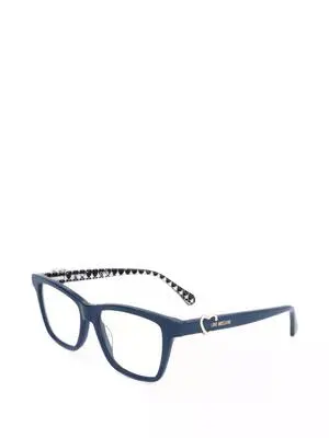 Moschino Heart-plaque Rectangle-frame Glasses