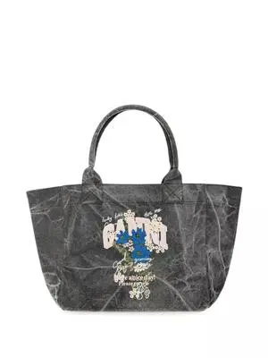 GANNI Logo-patch Tote Bag - Grey