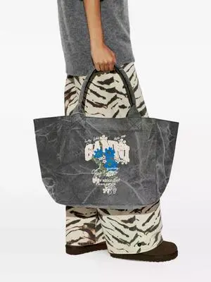 GANNI Logo-patch Tote Bag