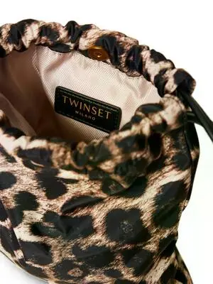 TWINSET Leopard-print Drawstring Case