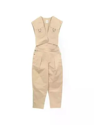 Hermès V-neck Sleeveless Jumpsuit - Neutrals