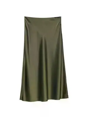 Maison123 Satin Finish Flared Maxi Skirt