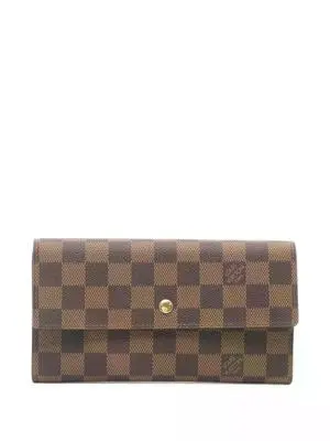 LOUIS VUITTON 2002 Damier Ebene Trifold Wallet - Brown