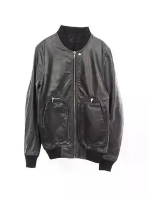 Rick Owens 2010s Bauhaus Flight Leather Jacket - Black