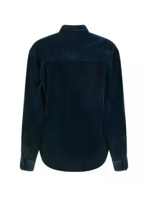 NUDE Velvet-texture Snap-button Shirt