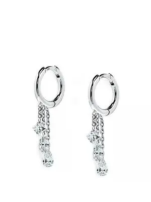 SOLO FOR DIAMONDS Diamond-embellished Drop Hoop Earrings