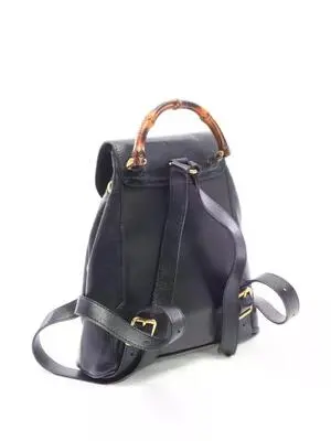 Gucci 2000s Bamboo Line Leather Backpack