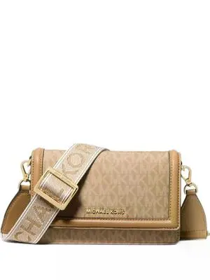 Michael Kors Monogram Print Logo Strap Crossbody Bag - Neutrals