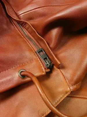 Loewe 2010s Leather Hooded Jacket