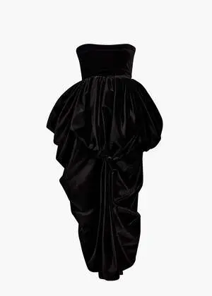 Khaite Bronte Dress In Velvet - Black
