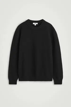 Cos Boiled Merino Wool Sweater - Black