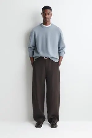 Cos Boiled Merino Wool Crew-neck Sweater - Blue