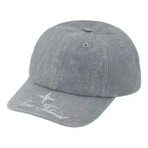 Supreme Fw23 Week 10 Stone Island Twill 6-panel Cap - Grey