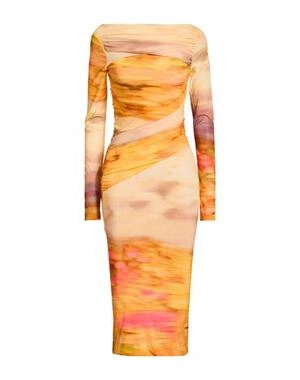 Pinko Midi Dress Size Nylon, Elastane - Orange