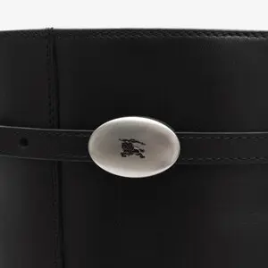 Burberry Leather Pillar Knee-high Boots - Black
