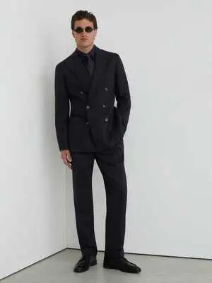 REISS Valley Classic Fit Wool Double-breasted Pinstripe Suit Blazer