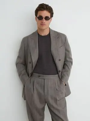 REISS Deal Classic Fit Wool Pinstripe Suit Trousers