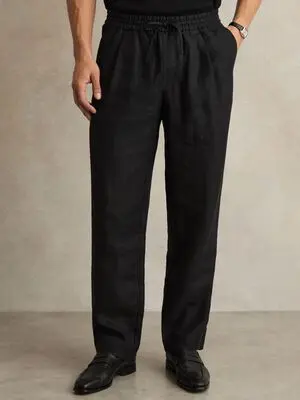 REISS Barges Linen Drawstring Relaxed-fit Trousers